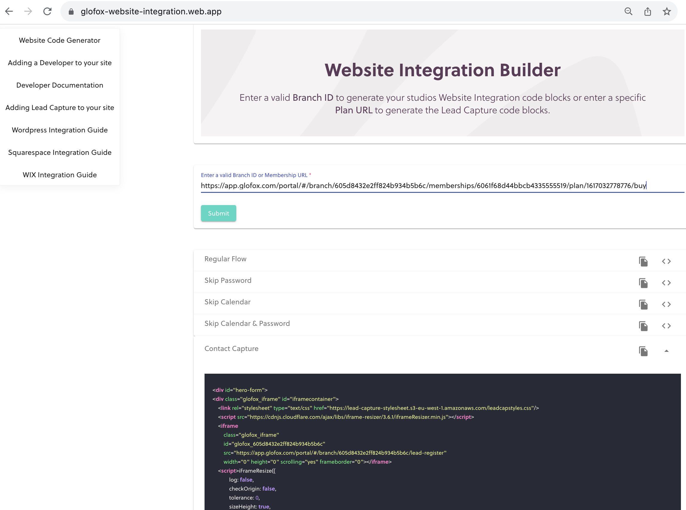 Lead Capture Forms – Glofox
