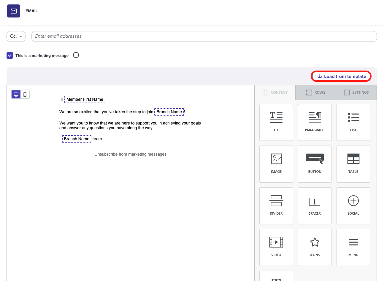 How to Use the Email Editor – Glofox