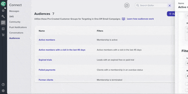 Audiences – Glofox