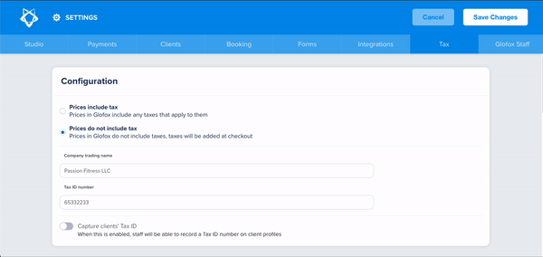 How to Capture a Client’s Tax Identification Number – Glofox